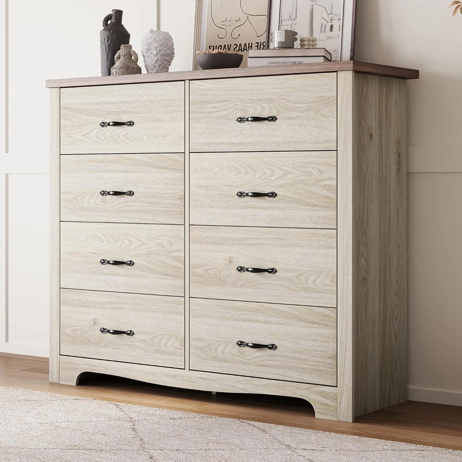 Modern-8-Drawers-Dresser-Chests-for-Bedroom-Wood-Dresser-Tall-Chest-of ...