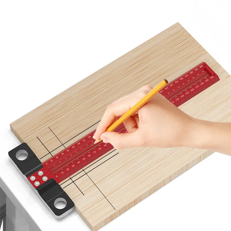 Woodworking Scriber T Square Ruler Aluminum Carpenter Edge Ruler, T ...