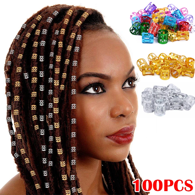Anillos-para-el-cabello-de-oro-y-plata-de-100-piezas-Clip-de-pu-o ...