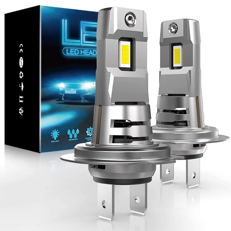 New-2-Pcs-H7-LED-Lights-Headlight-6500K-Cold-White-Wireless-Turbo-Fan ...