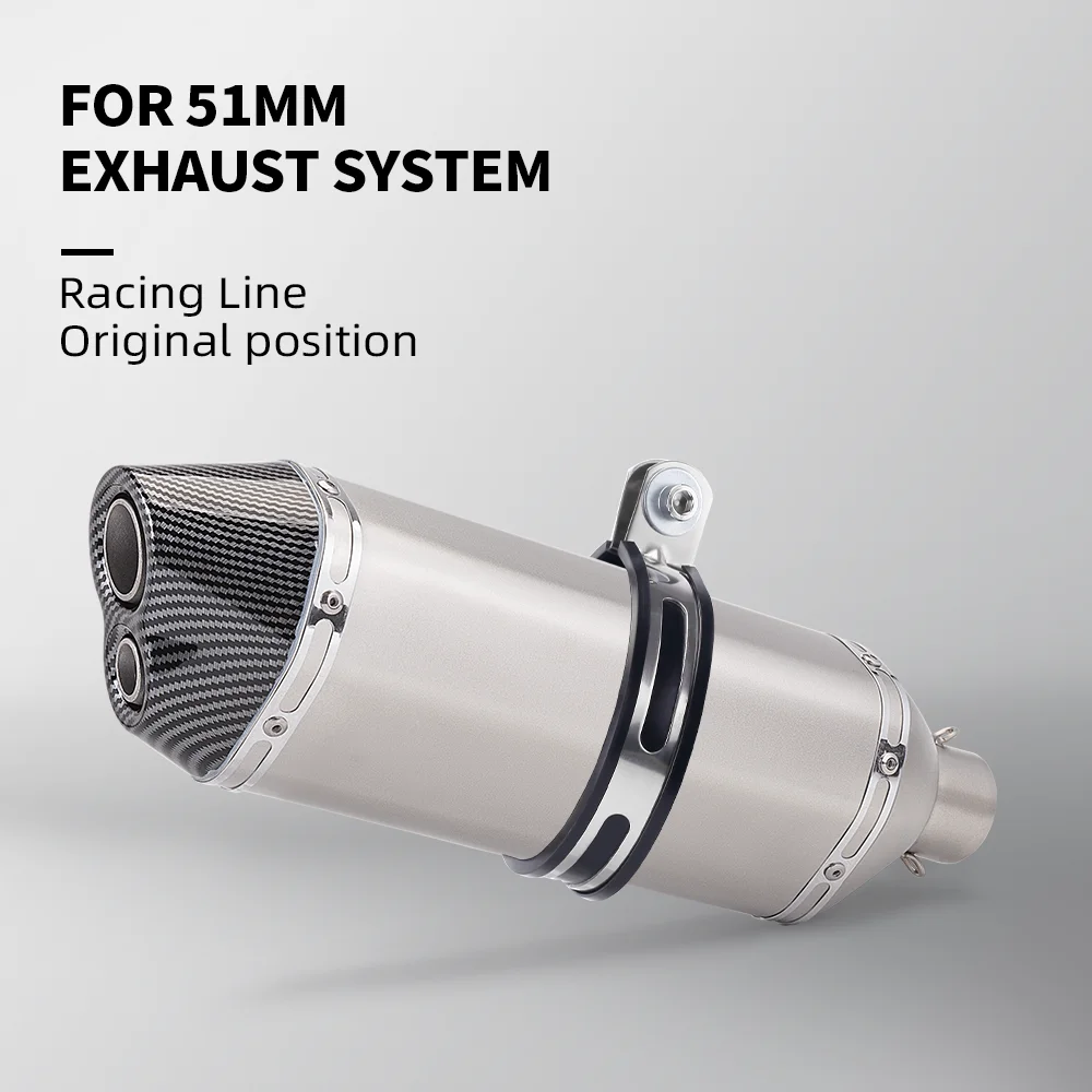 Universal 51mm interface exhaust pipe muffler motorcycle exhaust system ...
