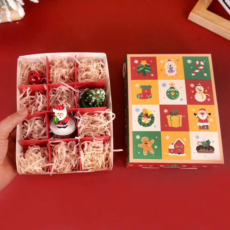 2pcs-Christmas-Gift-Box-12-Grid-Diy-Countdown-Advent-Calendar-Boxes ...