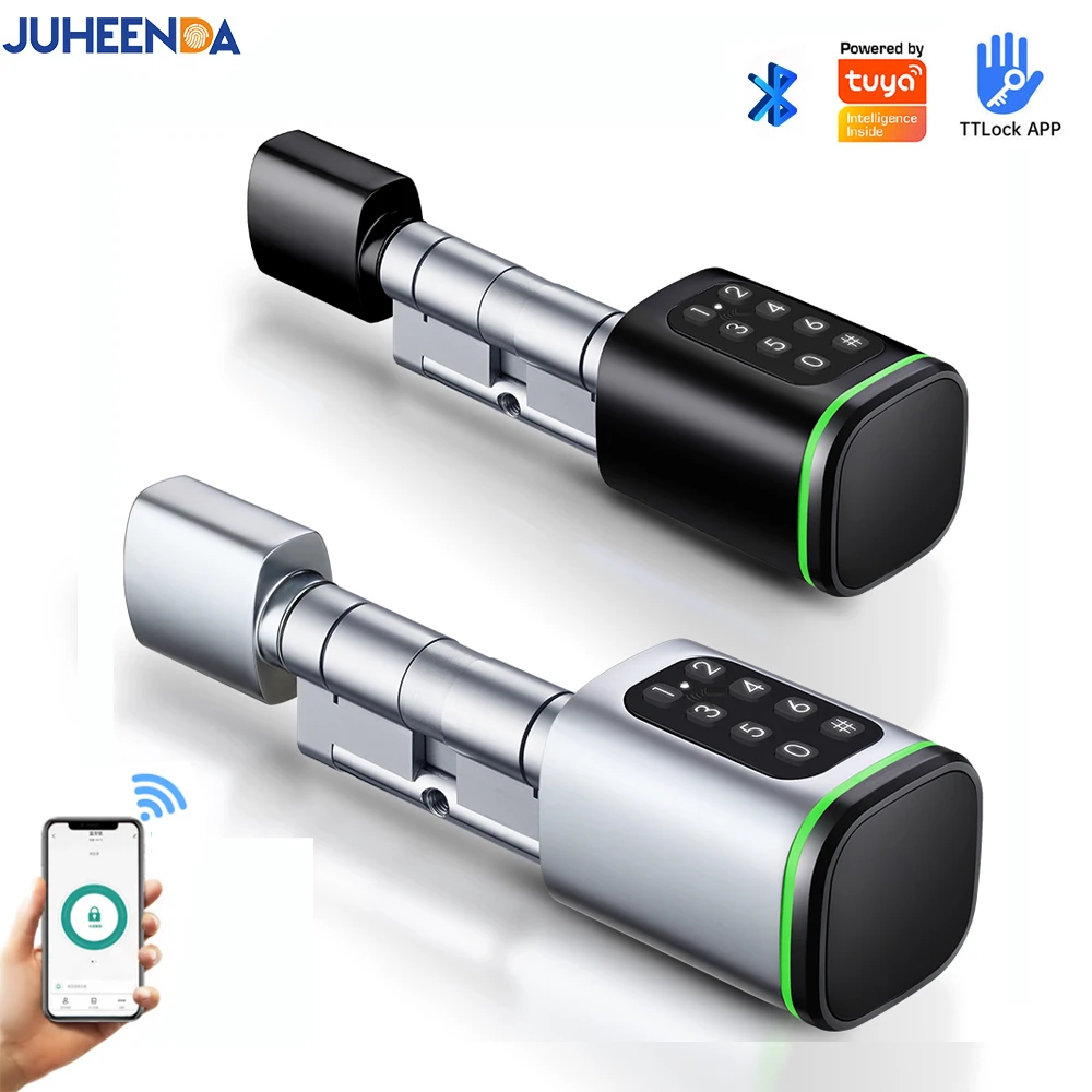 Euro Door Smart Cylinder Lock Tuya Bluetooth APP Digital Password Card ...