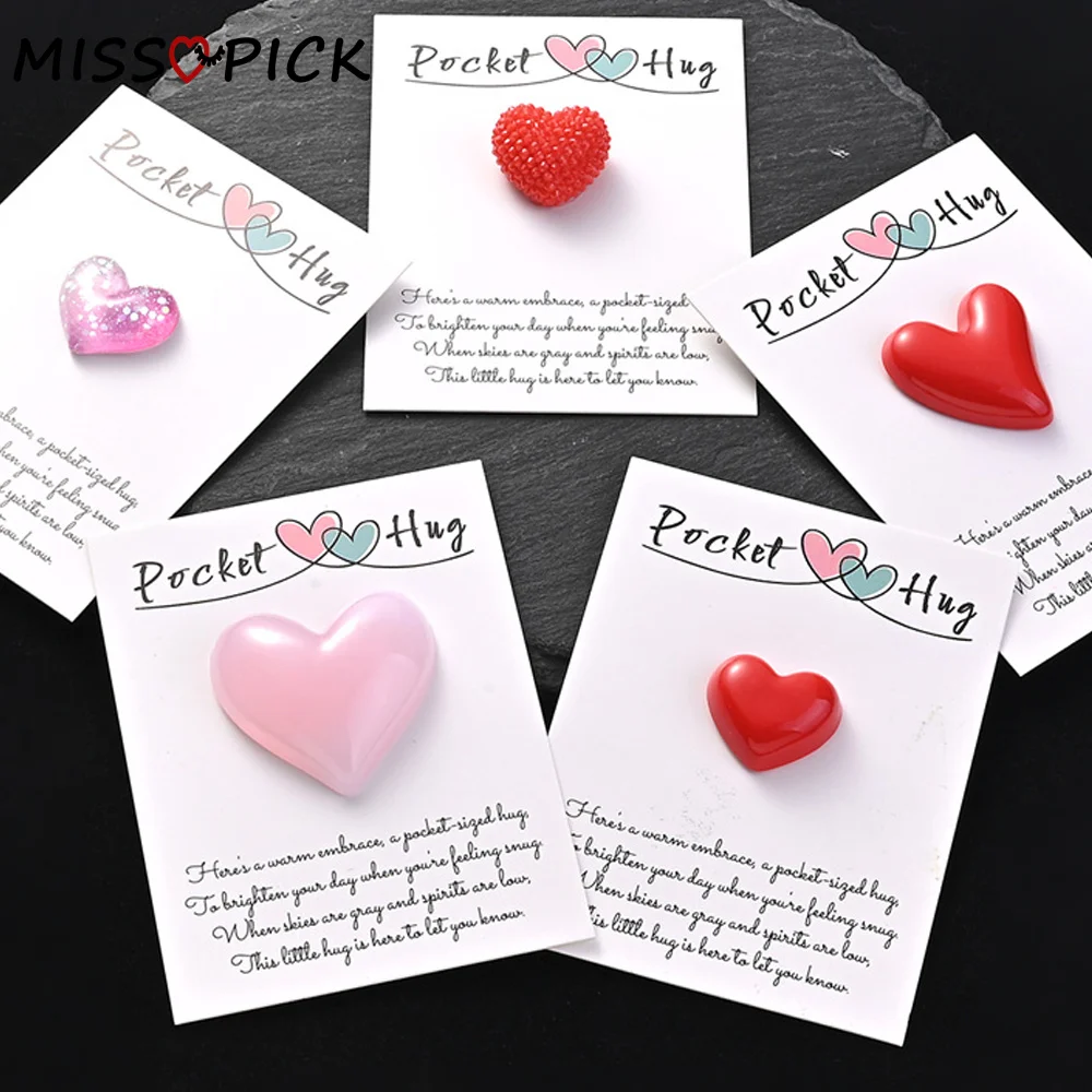 1Pcs-Pocket-Hug-Poem-Card-Resin-Love-Heart-Beads-Gift-Decoration-With ...