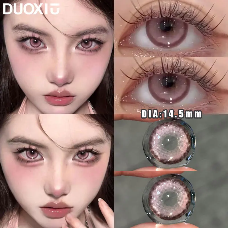 DuoXiu-1Pair-Soft-Contact-Lenses-Pink-Lenses-Purple-Eye-Diameter-14-5mm ...