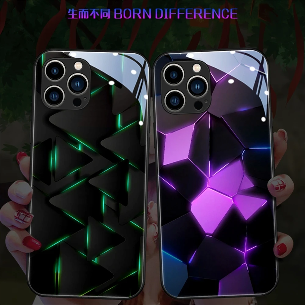 2024-Luxury-Rhombus-Design-LED-Light-Up-Phone-Cover-Case-For-iPhone-15 ...