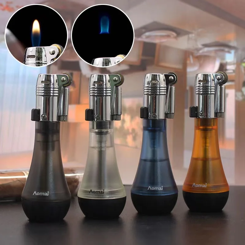 2023-Magic-Blue-Flame-Grinding-Wheel-Lighter-Metal-Butane-Gas-Flint ...