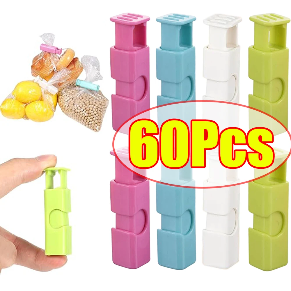 1-60Pcs Food Sealing Bag Clip Snack Bag Clips Squeeze Bread Bag Clips ...