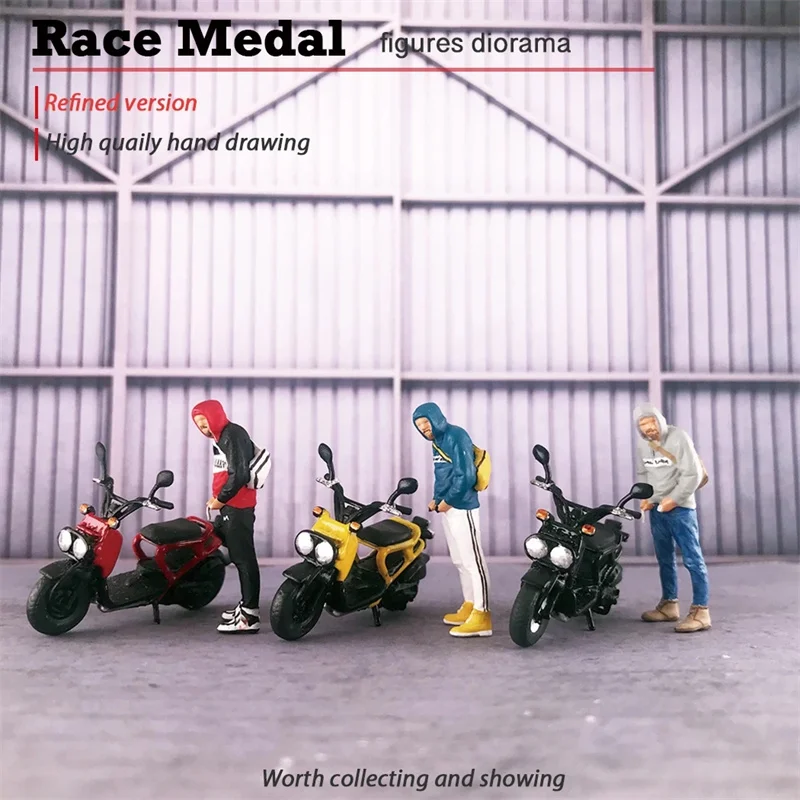 1-64-Scale-Model-Resin-Vintage-Motorcycle-Fashion-Miniature-Driver ...