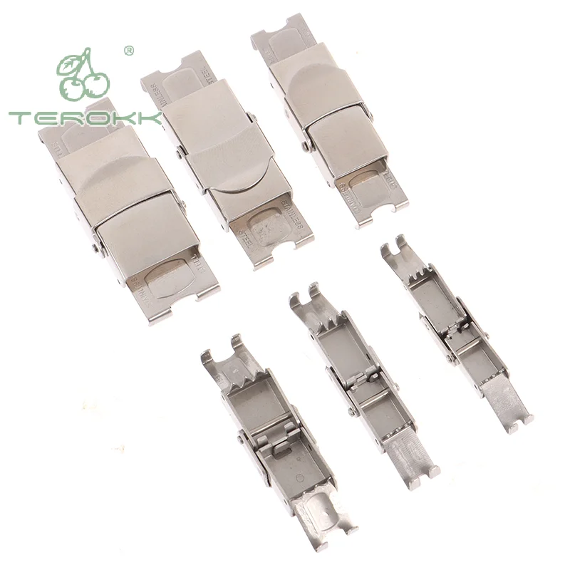 10pcs-Titanium-Stainless-Steel-Clasp-Crimp-Jaw-Hook-Watch-Band-Clasps ...