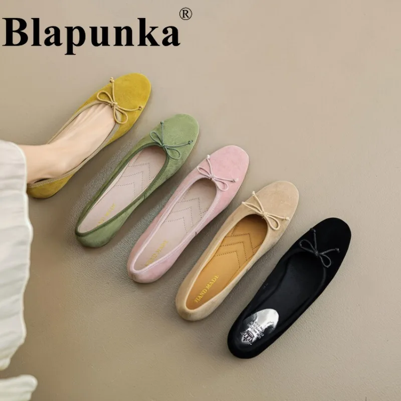 Blapunka-Plus-Size-43-Women-Soft-Kid-Suede-Ballet-Flats-Lovely-Sweet ...