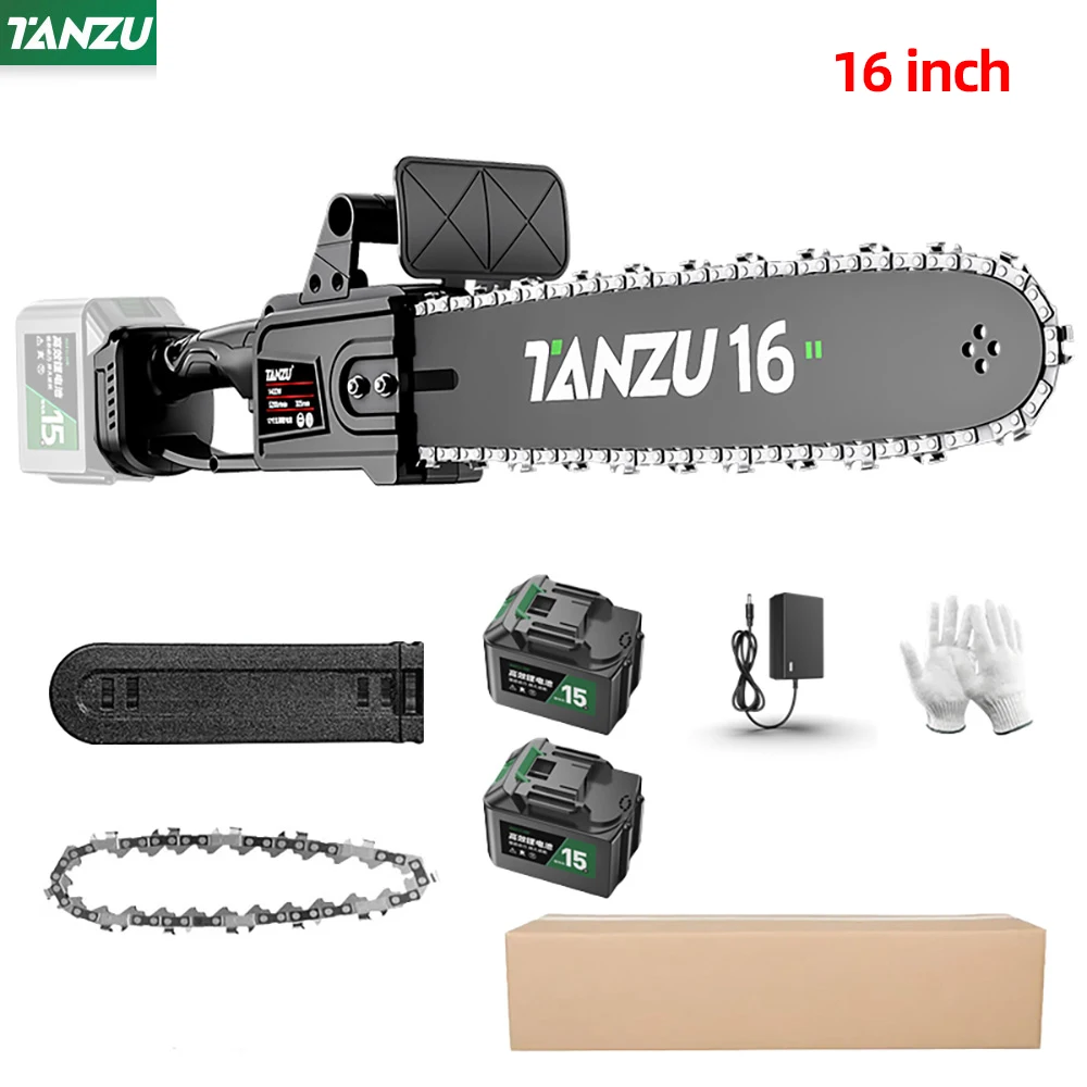 16-Inch-Industrial-Brushless-Electric-Chain-Saw-21V-Pruning-Wood-Power ...