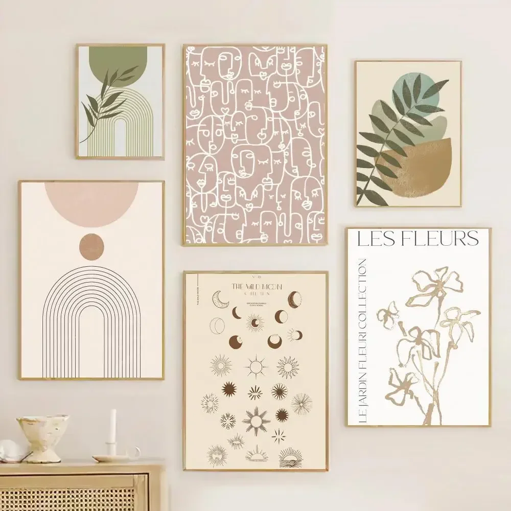 1pc-Bohemia-Line-Leaf-Rainbow-Boho-Poster-Paper-Print-Home-Living-Room ...