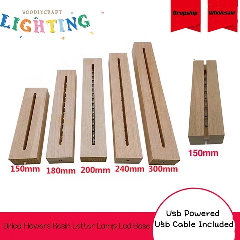Base de luz Led de madera con Cable USB, luz RGB blanca cálida para ...