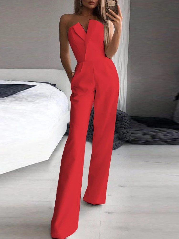 Fitshinling-Strapless-Elegant-Jumpsuits-Full-Length-For-Women-Fashion ...