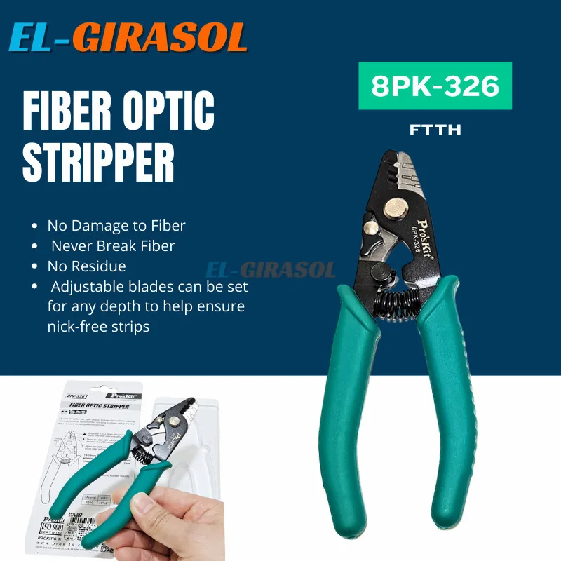 Fiber-Optic-Stripper-Prokit-8PK-326-Clamp-Fiber-Stripping-Pliers-Tri ...