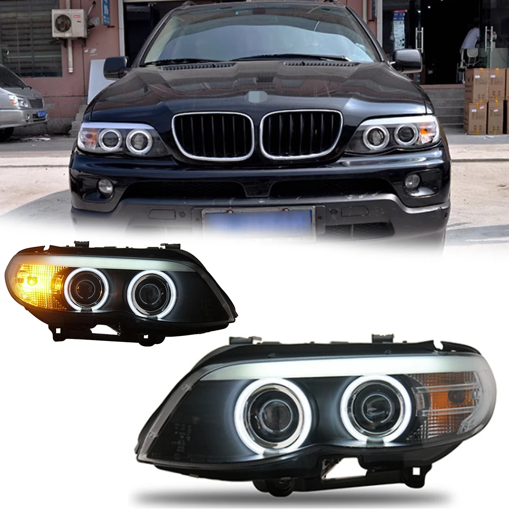 Styling LED HeadLights for BMW X5 E53 04-16 new style full led DRL Car ...