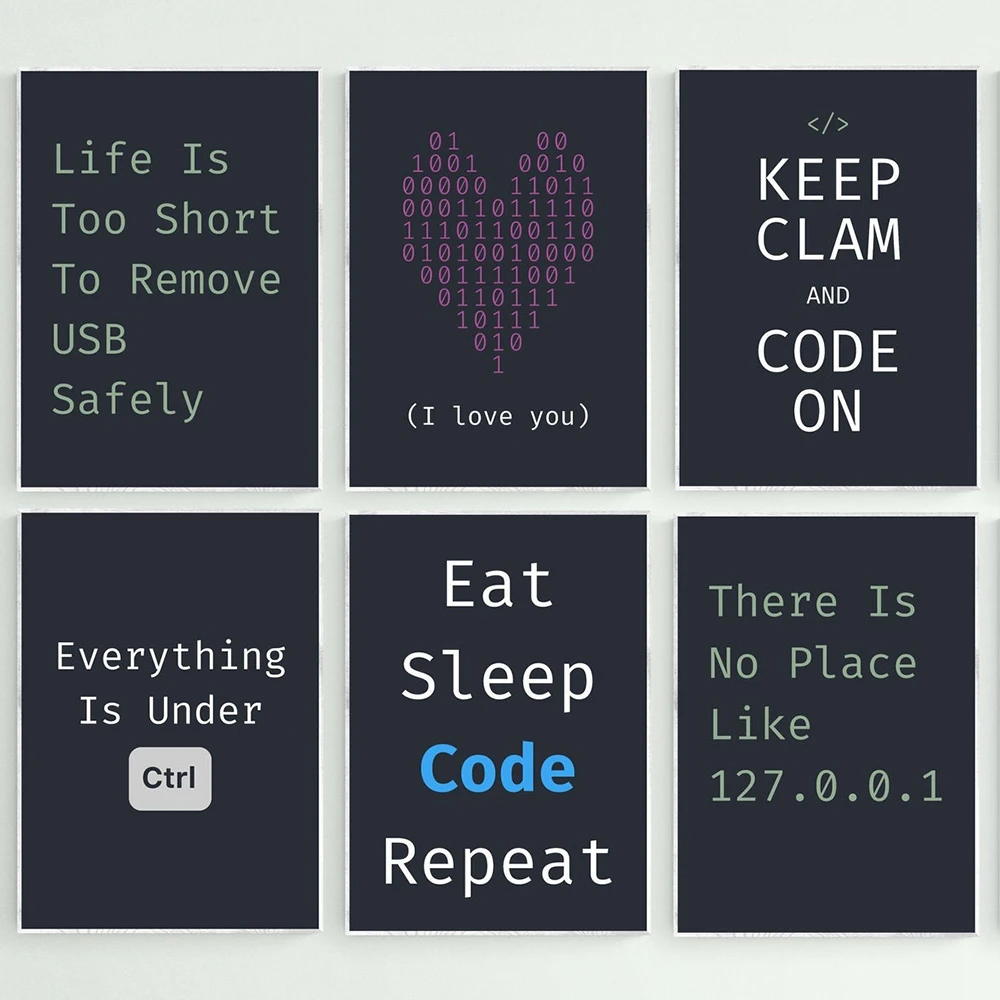 Computer Geek Pints Nerdy Computer Science Office Decor Wall Pictures ...