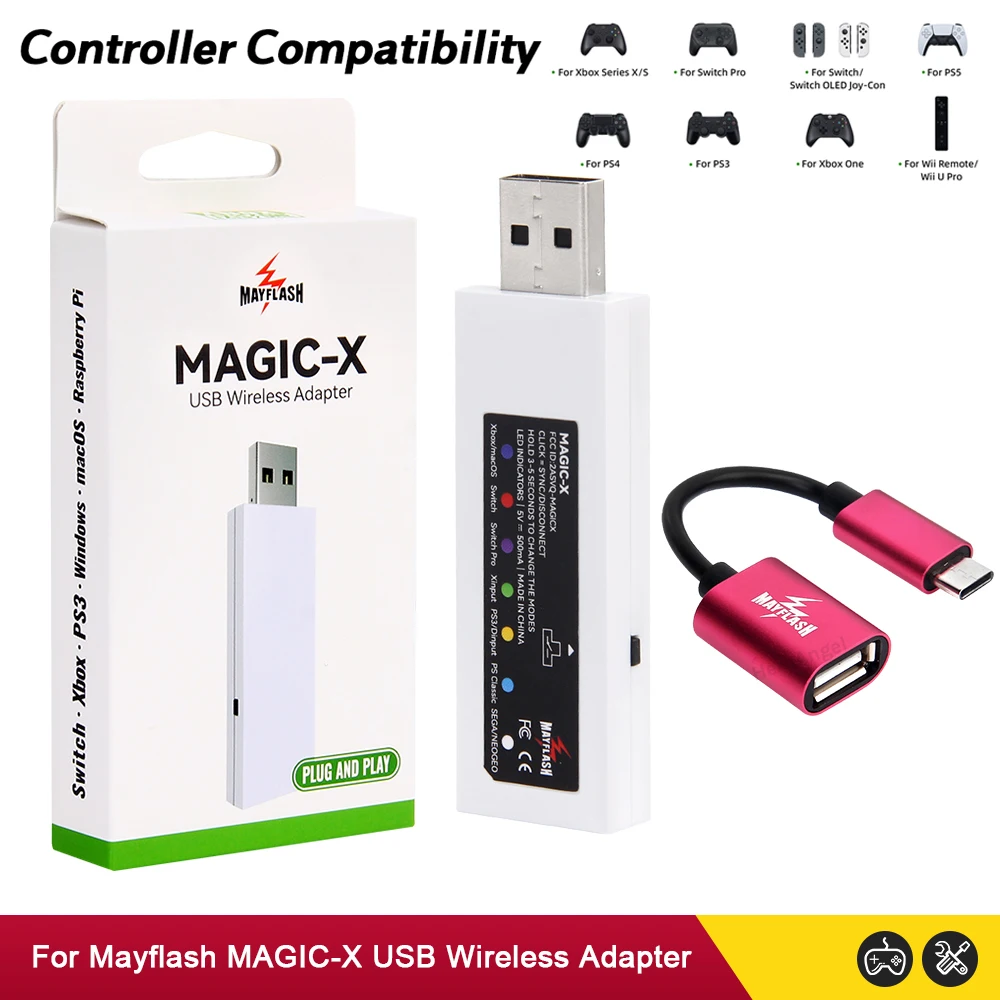 Mayflash-MAGIC-X-USB-Wireless-Adapter-for-PS5-PS4-Controller-To-Xbox ...