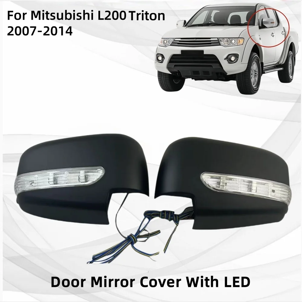 Car Accessories Exterior Door Mirror Cover With LED Trim For Mitsubishi ...