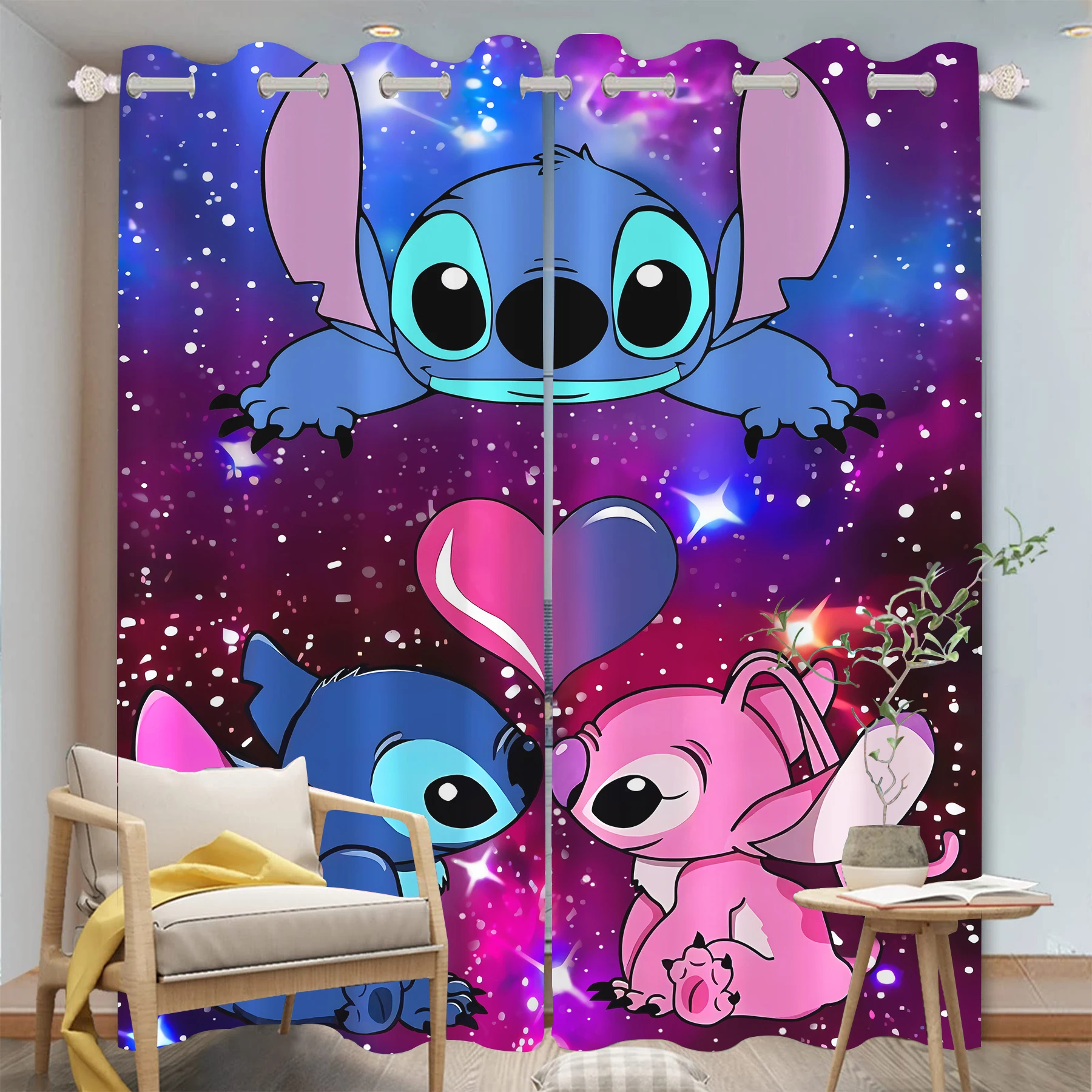 Disney-Stitch-Cartoon-Curtain-3D-Print-Bedroom-Living-Room-Window ...