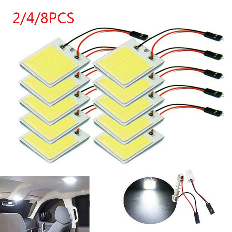 4/8 pces acessórios interiores do carro 18/24/48 smd t10 4w 12v cob ...