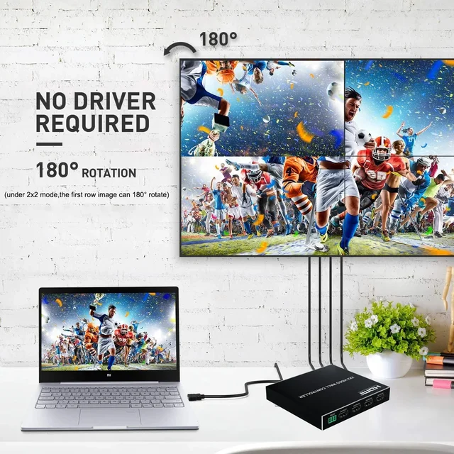 4K@30hz 2×2 DVI HDMI Video Wall Controller Multi-screen Splicing Box ...