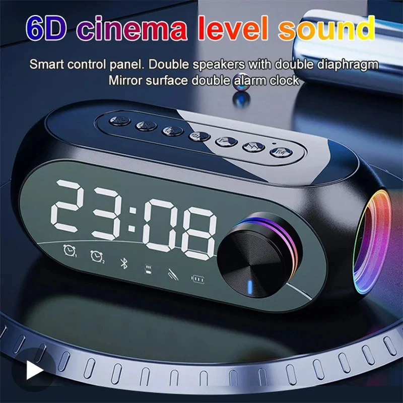 Reloj-despertador-con-Radio-FM-Altavoz-Bluetooth-Subwoofer-port-til ...