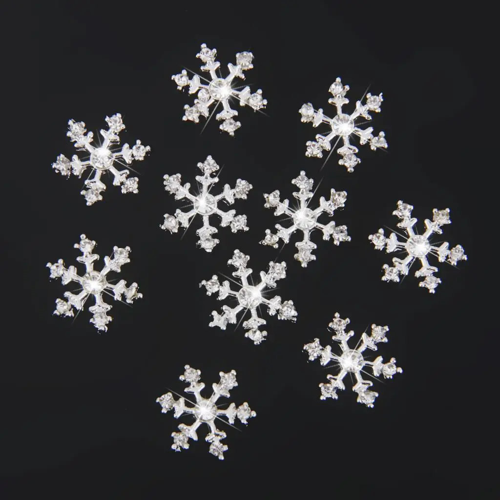 10-Rhinestone-Snowflakes-Flatback-Buttond-Embellishment-Crafts-for ...
