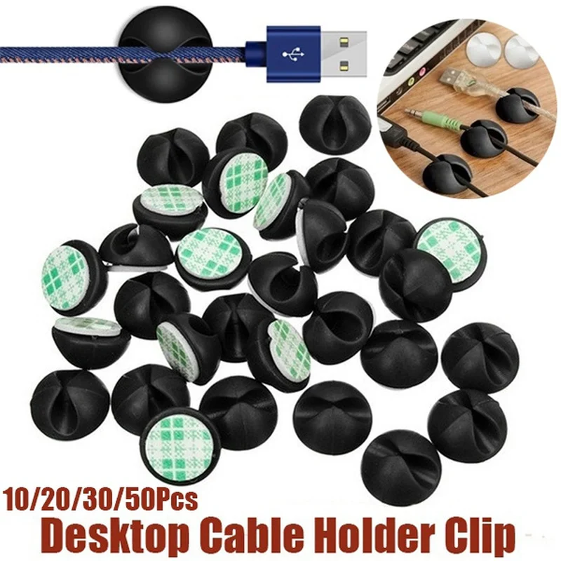 50-20-10Pcs-Cable-Winder-Organizer-USB-Charging-Cable-Clips-Desk-Tidy ...
