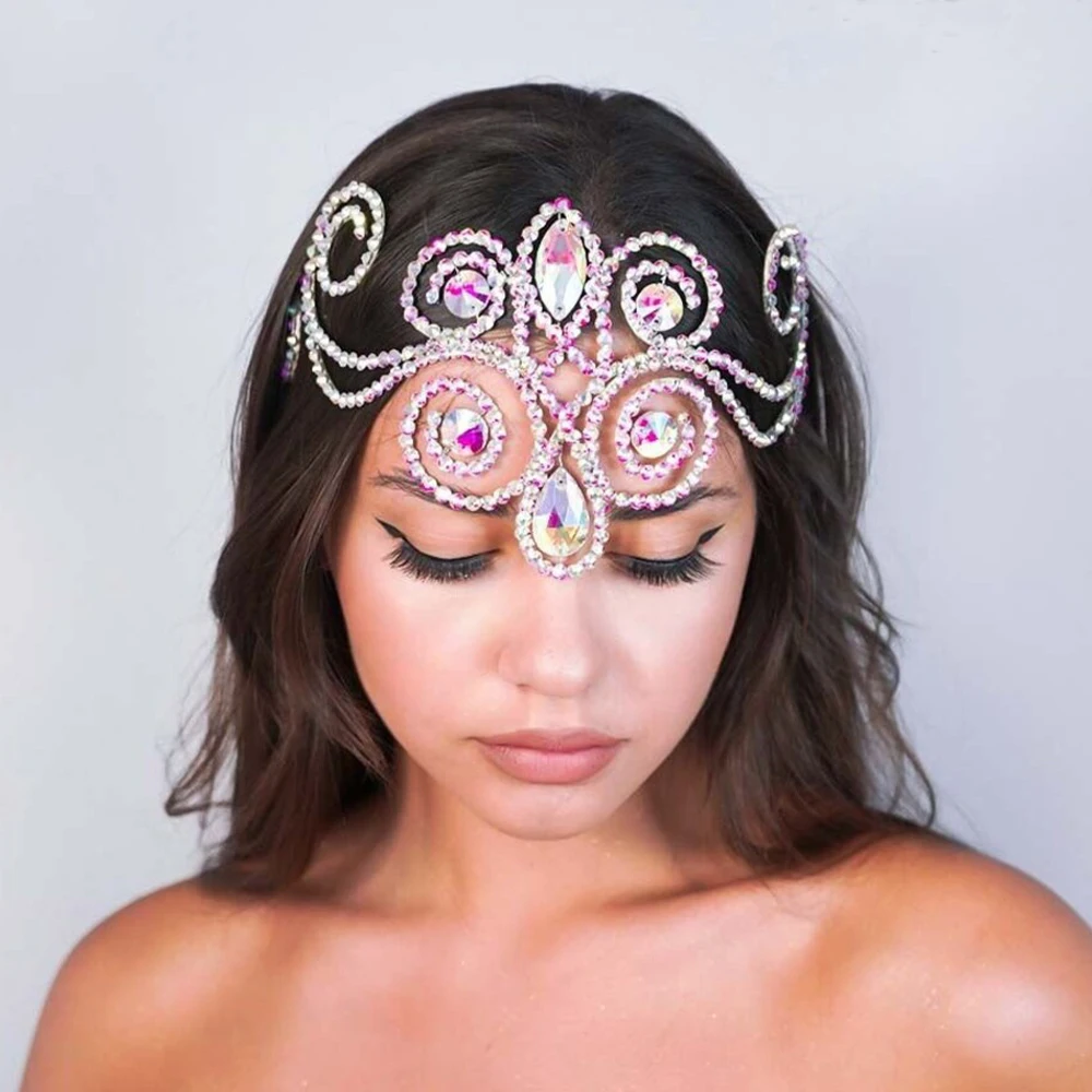 Stonefans-Colourful-Flower-Forehead-Chain-Headwear-Belly-Dance-Jewelry ...