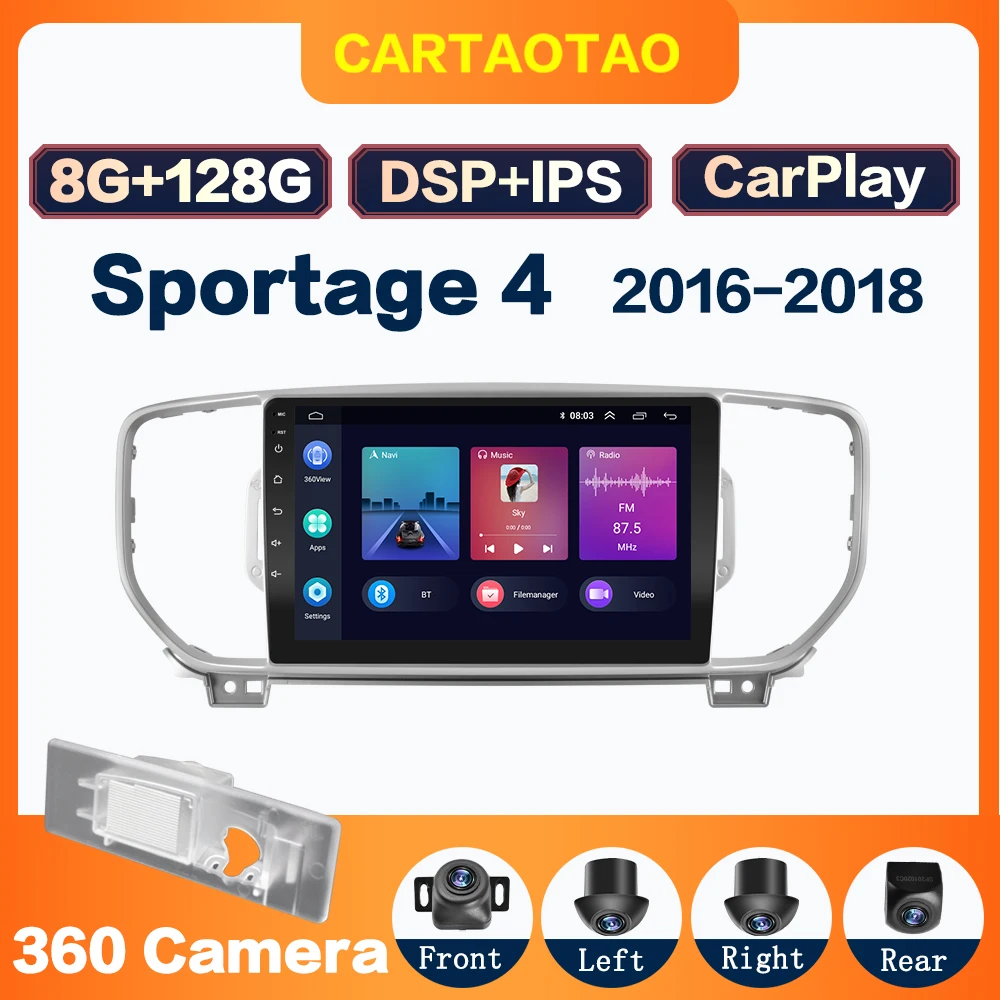 Android 11 carplay rádio do carro para kia sportage 4 kx5 2016 2018 multimídia jogador gps ...