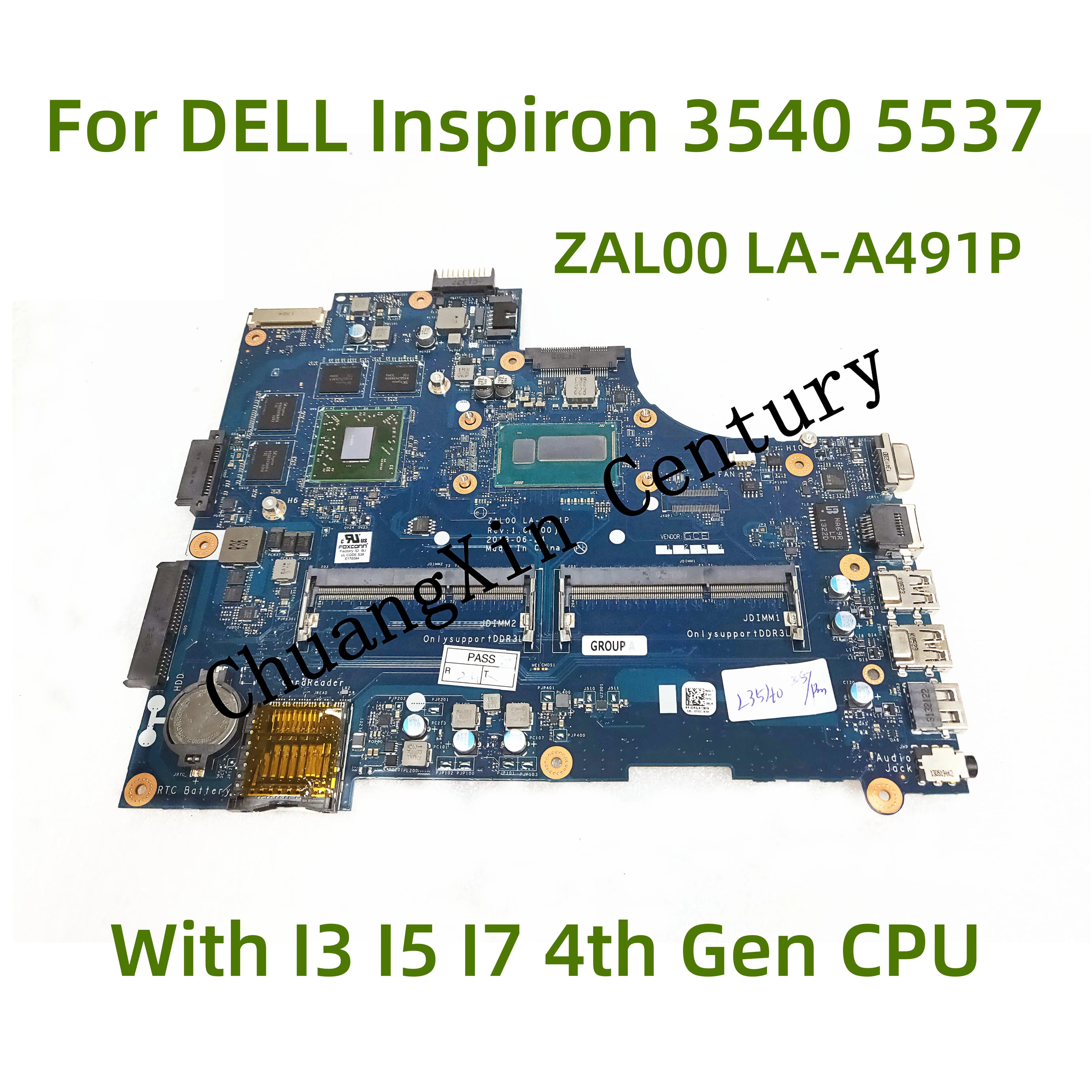 Adequado para DELL Inspiron 3540 5537 laptop placa-mãe ZAL00 LA-A491P ...