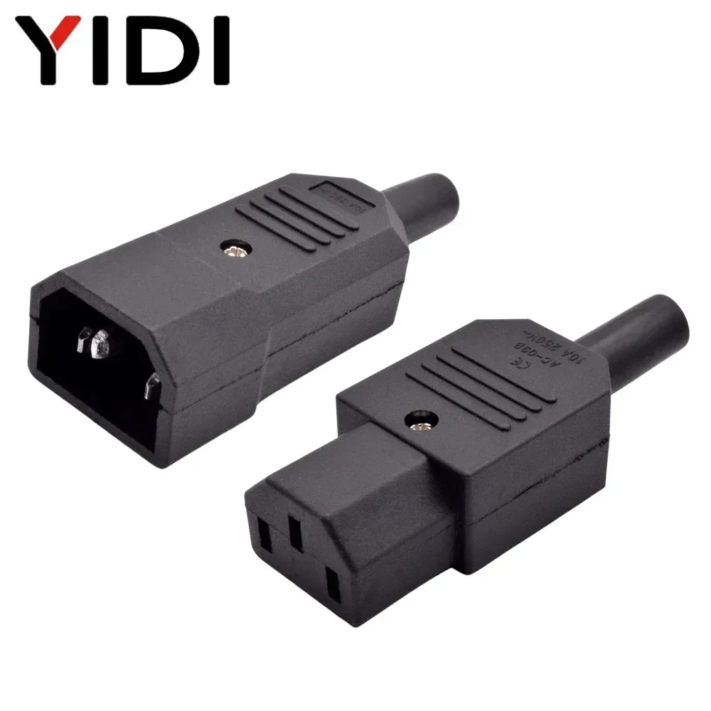 5pcs 10pcs IEC 320 Straight Cable AC Plug Socket C13 C14 10A 250V Black ...