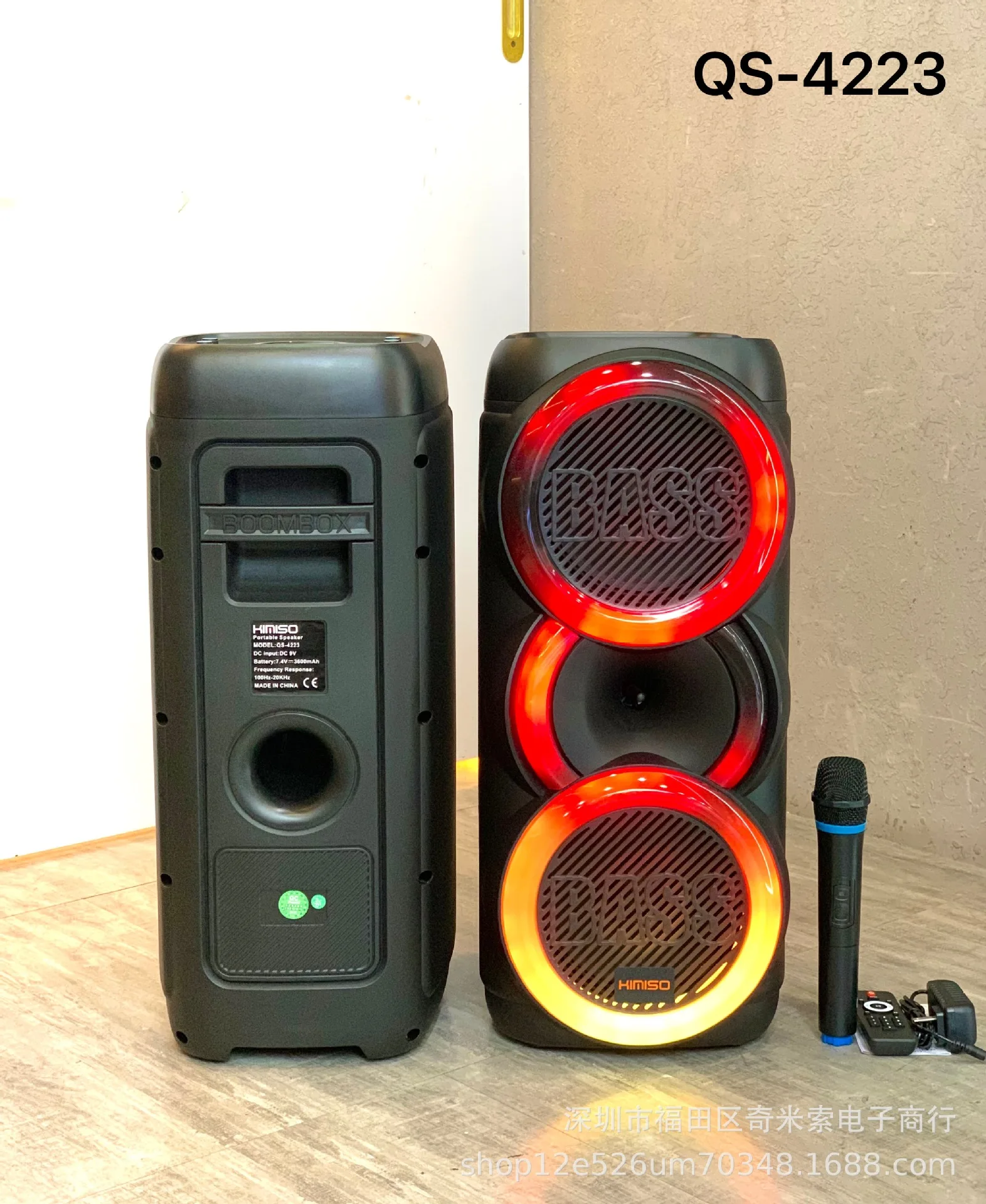 Alto-falante-Bluetooth-port-til-3000W-pico-de-pot-ncia-dupla-8-Polegada ...