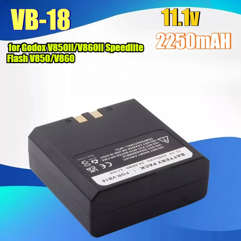 2250mAh High-Performance VB-18 Lithium Battery for Godox V850II/V860II ...