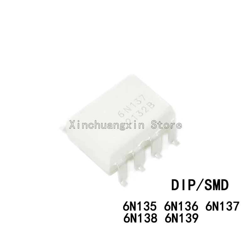 5PCS/Lot 6N135 6N136 6N137 6N138 6N139 6N135SDM SMD SOP/In line DIP8 ...