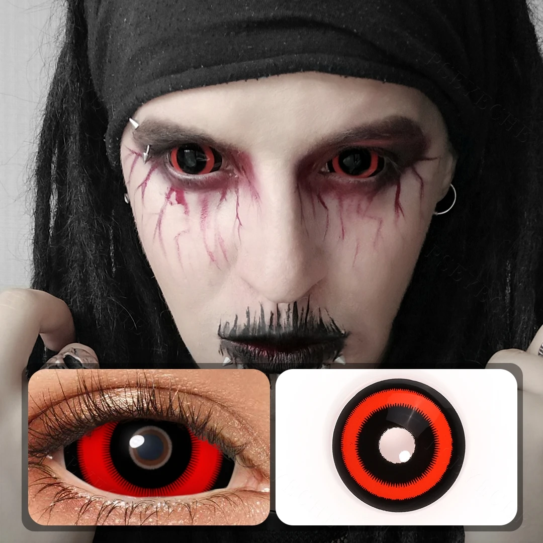 Red And Black Sclera Contacts