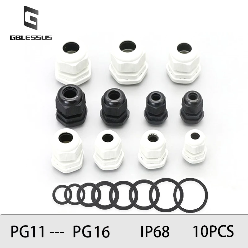 10PCS-PG-Type-Waterproof-Cable-Gland-Nylon-Plastic-Sealed-Gland-Head ...