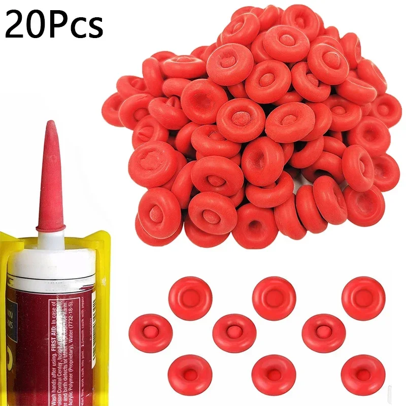 20Pcs/lot Red Caulking Gun Nozzles Cap Red Caulk Saving Cap Caulk ...
