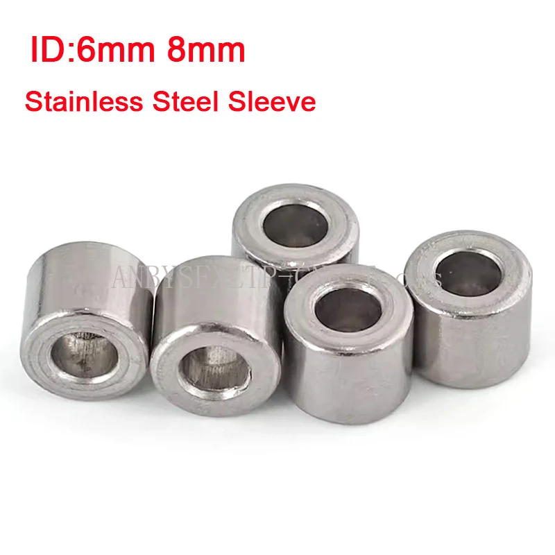 2-10Pcs-ID-6mm-8mm-OD-10-12mm-Stainless-Steel-Shaft-Bushing-Wear ...
