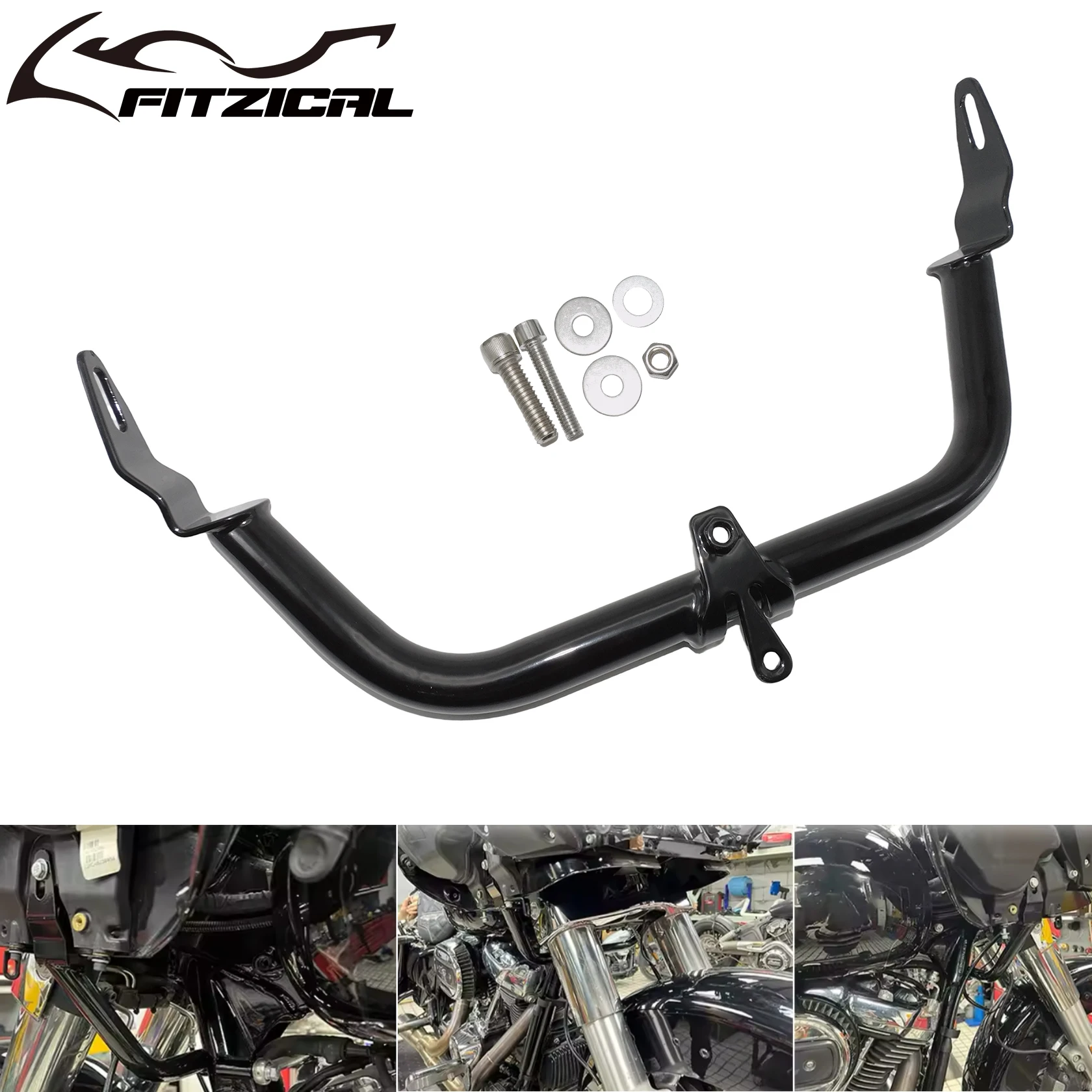 Motorcycle Fairing Support Bracket Black Engine Guard For Harley ...