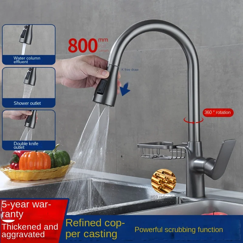 Full-copper-kitchen-water-faucet-hot-and-cold-dishwashing-bowl-washing ...