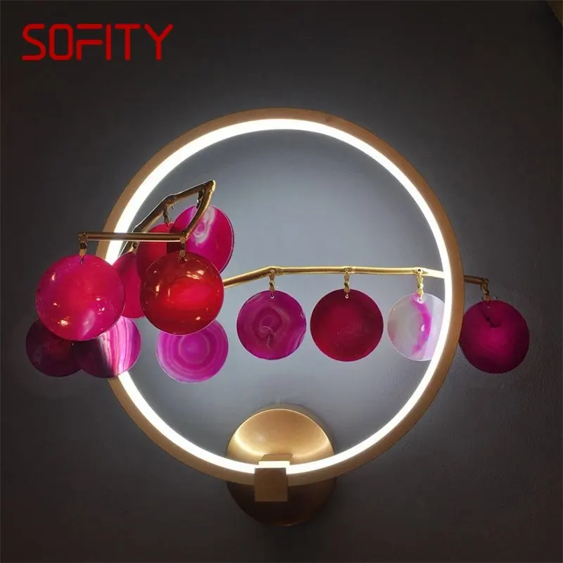 RONIN-Modern-Wall-Lamp-Round-Creative-Design-Agate-Flower-Sconce-LED ...