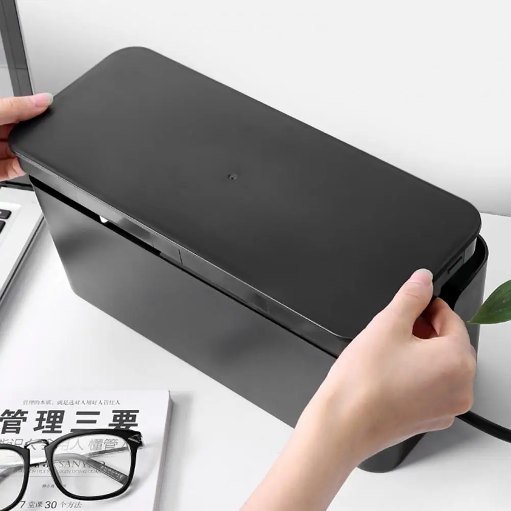 Simple Desktop Cable Management Box Power Strip Storage Box Decorative ...