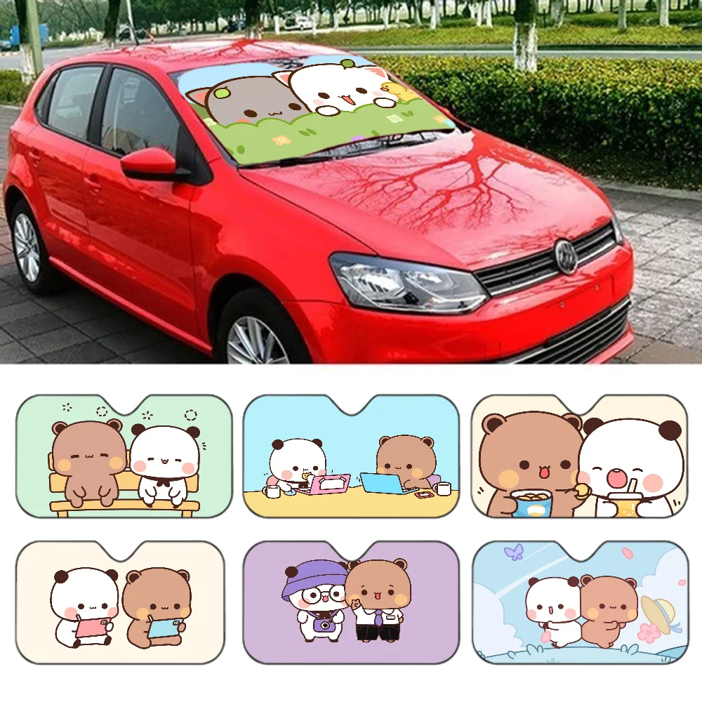 Panda Bear Bubu Dudu Cartoon Car Sunshade Front Window Cover Windshield ...