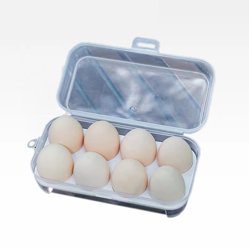 3-4-8-Grid-Egg-Holder-with-Lid-Plastic-Egg-Container-Stackable-Crisper ...