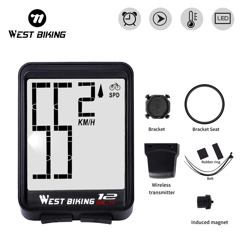 WEST-BIKING-Bicycle-Computer-LCD-Digital-Wireless-MTB-Cycling-Computer ...