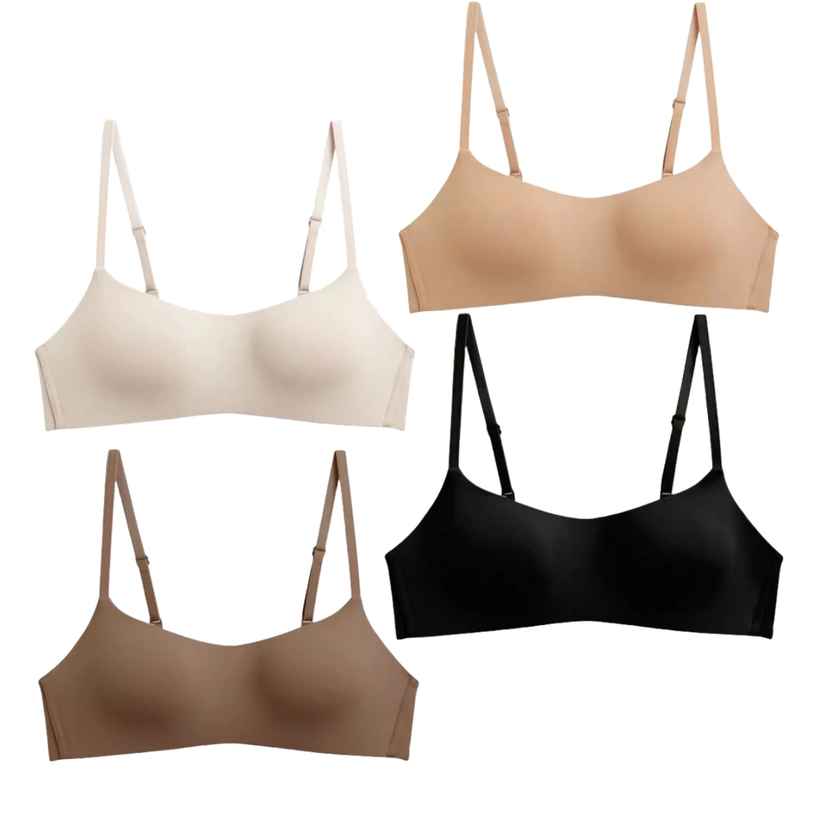 3PCS-Set-Seamless-Bras-Top-Women-Wireless-Underwear-Upper-Support-Tube ...