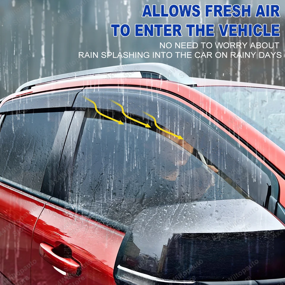 Car Rain Guards AVS Smoke Rain Guards For 2019-2025 Ford Ranger ...